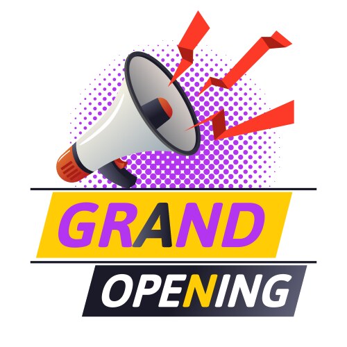 Marketing business grand opening isolated icon Vector Image