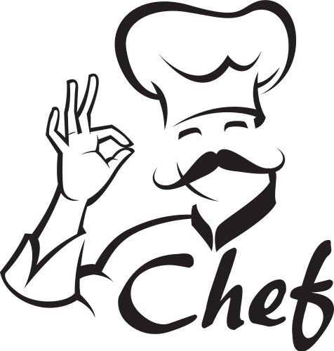 Whiskered chef Royalty Free Vector Image - VectorStock