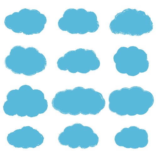 Collection cloud icons in flat style Royalty Free Vector