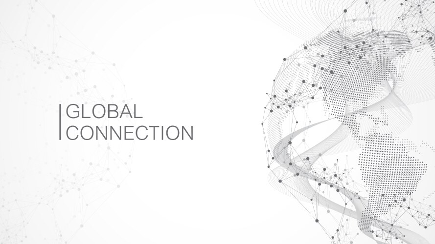 Global network connection banner design template Vector Image