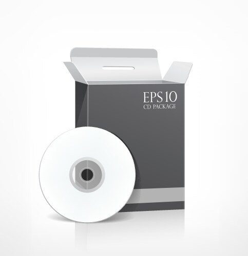 Cd in a box Royalty Free Vector Image - VectorStock