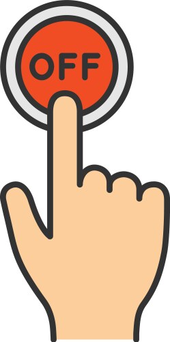Turn off button click glyph icon Royalty Free Vector Image Turn off button click glyph icon Royalty Free Vector Image