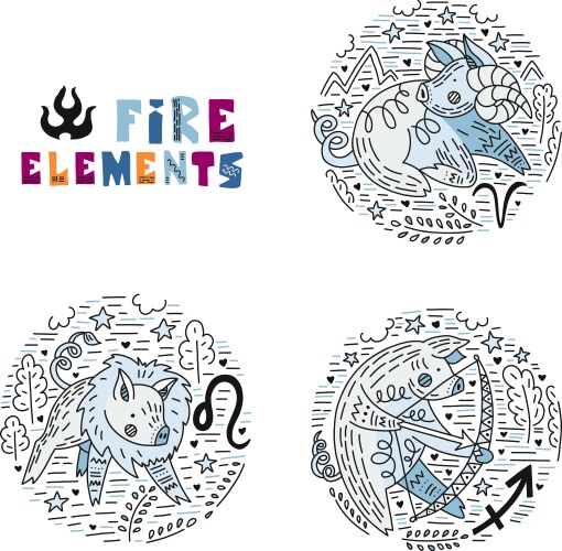 Stylized zodiac sign of aquarius Royalty Free Vector Image