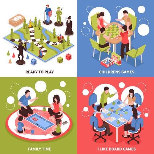 Pirates board game isometric map Royalty Free Vector Image