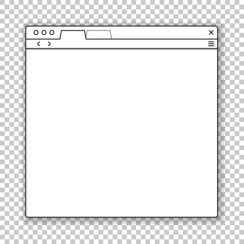 Transparent browser window website mockup frame Vector Image