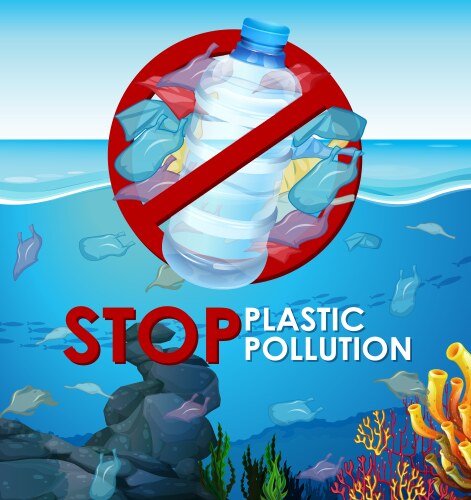 Poster design with no plastic trash Royalty Free Vector