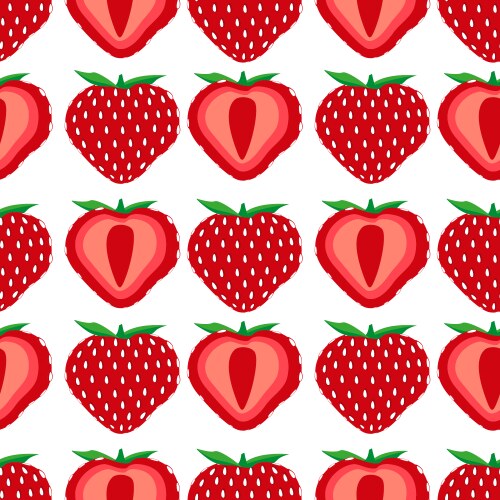 Strawberry pattern Royalty Free Vector Image - VectorStock