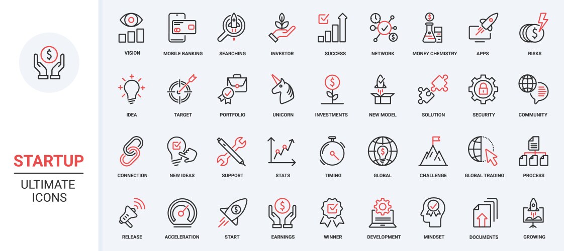 Internet technology for startup growth Royalty Free Vector