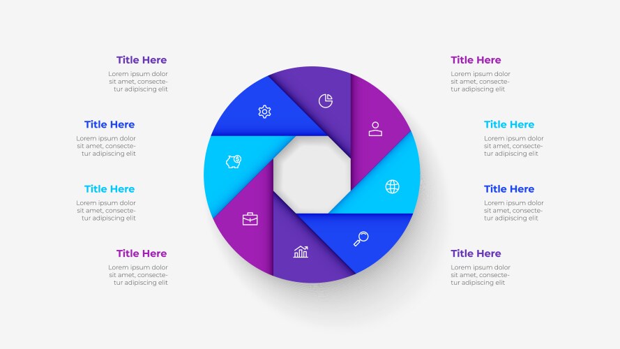 Circle diagram divided into 8 parts with a octagon
