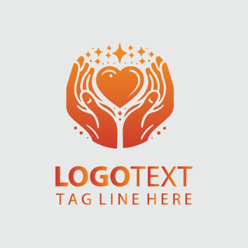 Heart hand logo Royalty Free Vector Image - VectorStock