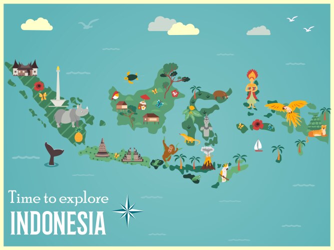 Jawa tengah indonesia map with indonesian Vector Image