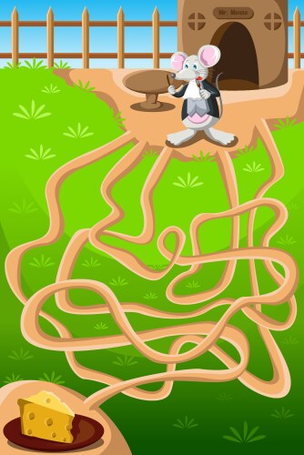 Puzzle Mouse and Cheese Maze Vector Images (87)