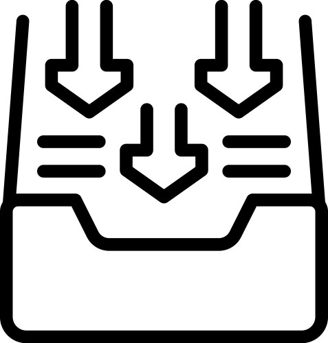 Durable paper tray icon outline cabinet Royalty Free Vector