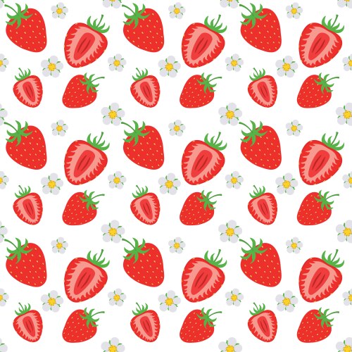 Seamless strawberry fruit pattern Royalty Free Vector Image
