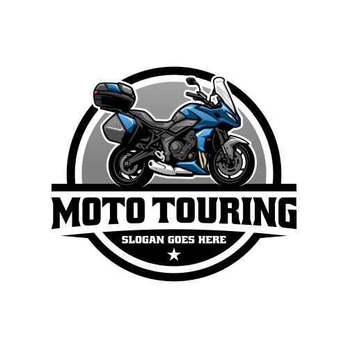 Adventure trail motor bike color logo Royalty Free Vector