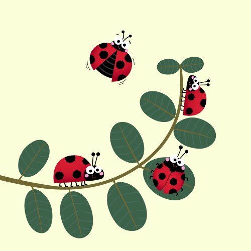 Cute ladybugs Royalty Free Vector Image - VectorStock