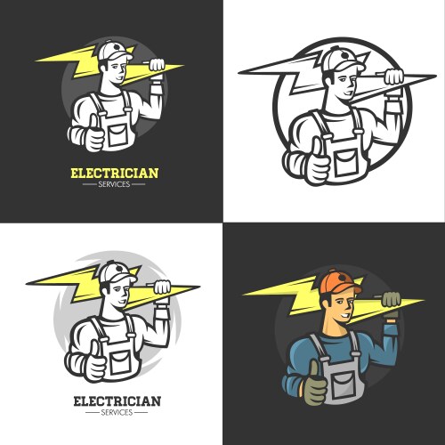 Handyman icon and logo Royalty Free Vector Image