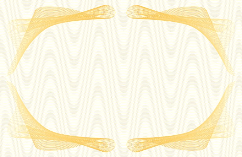 Golden vintage frame cheque certificate gift card Vector Image