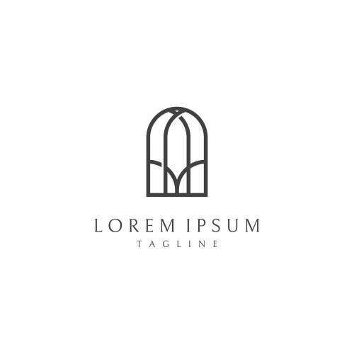 Abstract elements of arch line logo Royalty Free Vector