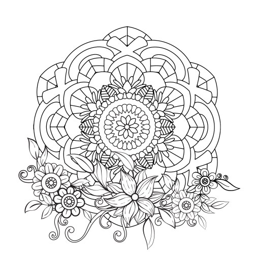 Floral mandala pattern Royalty Free Vector Image