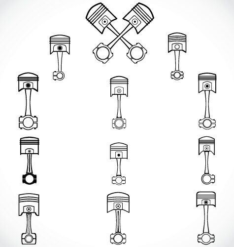 Snake on car piston and roses design element Vector Image