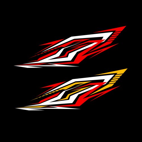 Car body template sticker design Royalty Free Vector Image