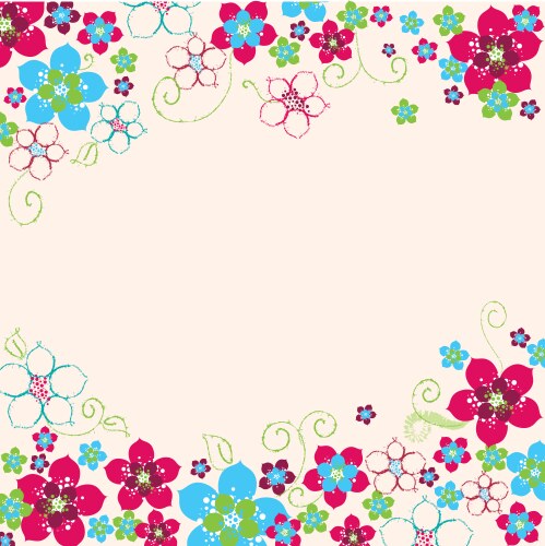 Floral border frame background Royalty Free Vector Image
