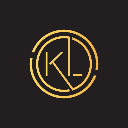 Luxury letter kl logo designroyal premium Vector Image