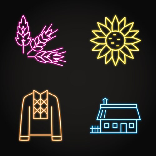 Ukraine traditional symbols icon set Royalty Free Vector