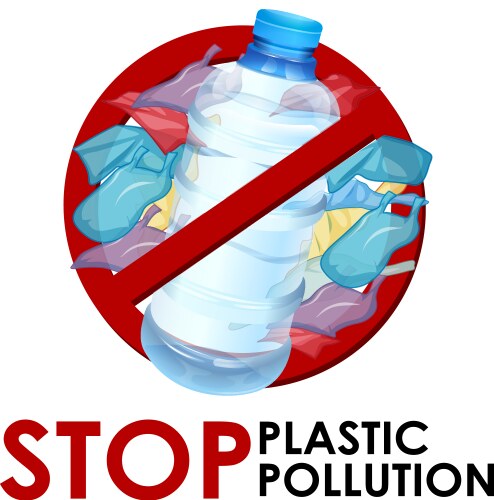 Poster design with stop pollution Royalty Free Vector Image