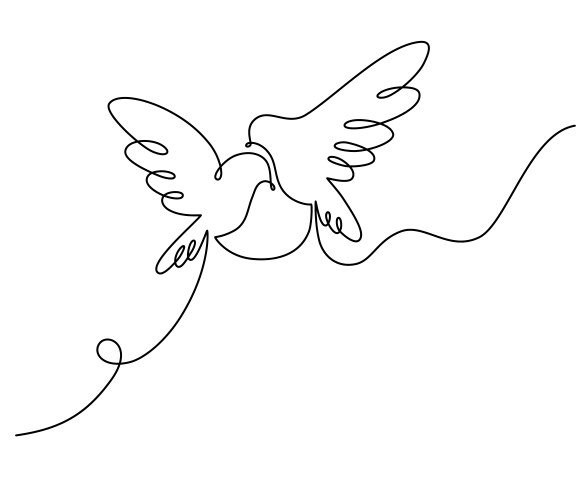 Dove Line Drawing Vector Images (over 5,900)