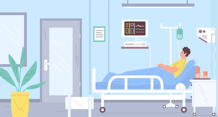 Hospital patient hand Royalty Free Vector Image
