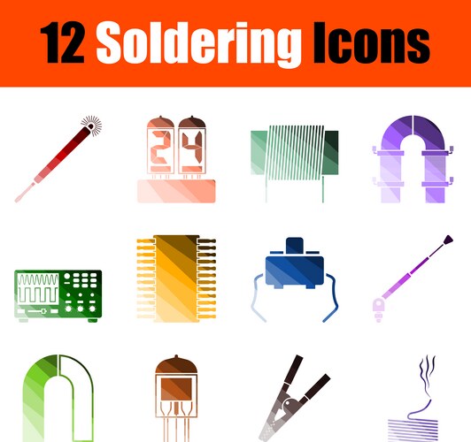 Soldering icon set Royalty Free Vector Image - VectorStock
