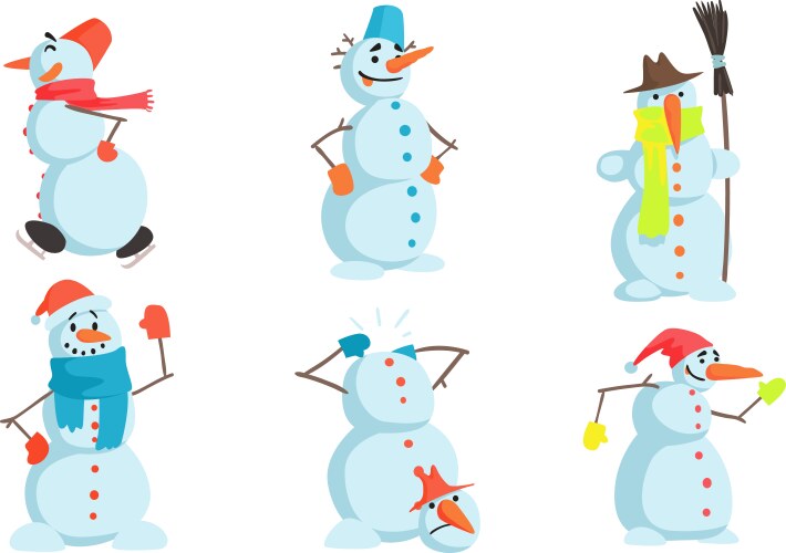 Merry christmas santa claus snowman and reindeer Vector Image