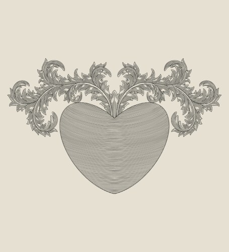 Heart Baroque Tattoo Vector Images (over 110)