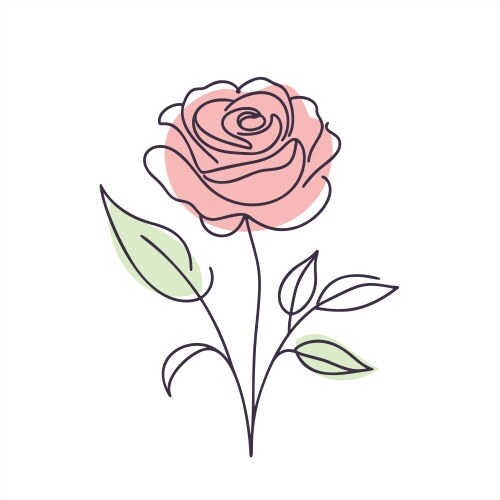 Rose One Line Drawing Vector Images (over 2,200)