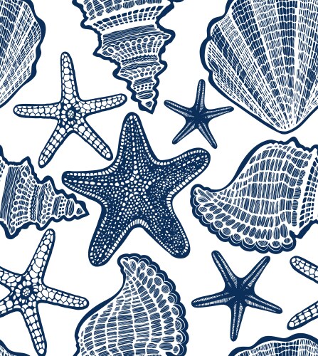Underwater seamless pattern with starfish Vector Image