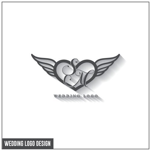 Wedding logo design template Royalty Free Vector Image