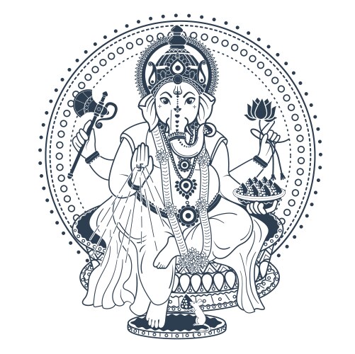 Ganpati Line Art Lord Ganesha Illustration Indian Hinduismus Gott Lord
