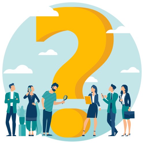 People with a question mark Royalty Free Vector Image