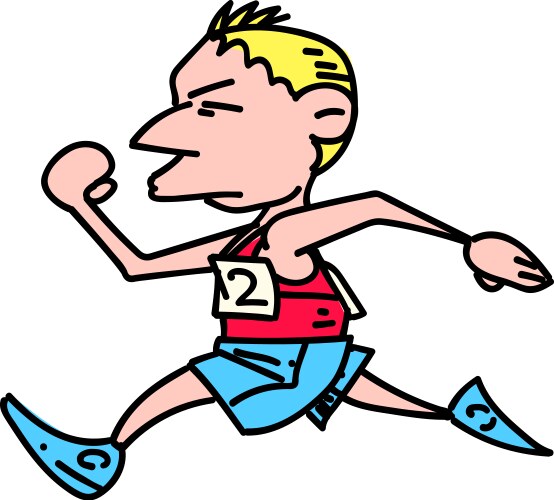 A man start running action marathon runner cartoon