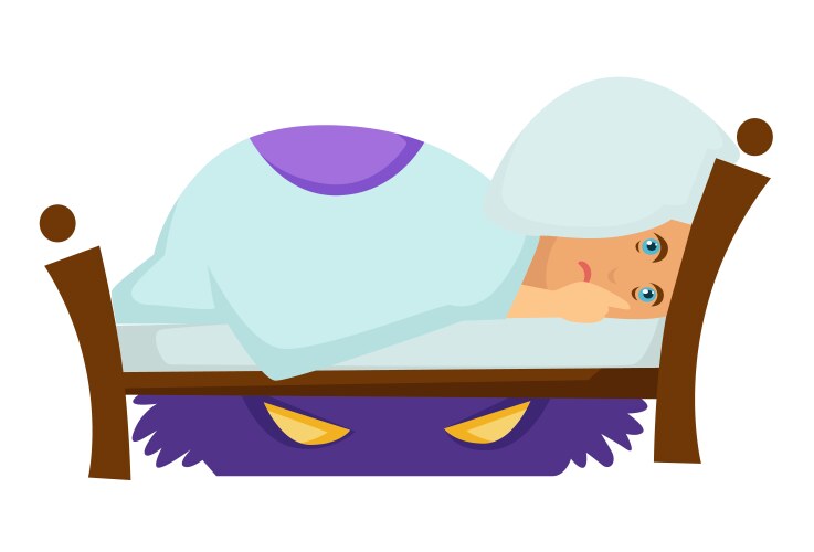 Monster chasing boy isolated character nightmare Vector Image