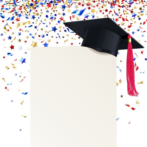 Graduation cap education concept background Vector Image