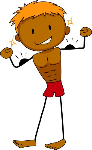 Muscular man pointing Royalty Free Vector Image
