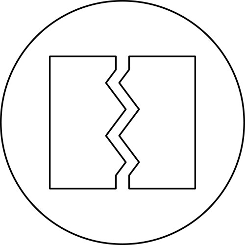 Breach broken torn tear object document set icon Vector Image