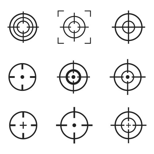 Crosshair icon set target mouse cursor pointers Vector Image