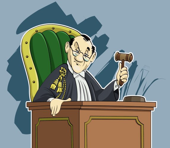 Male judge cartoon character Royalty Free Vector Image