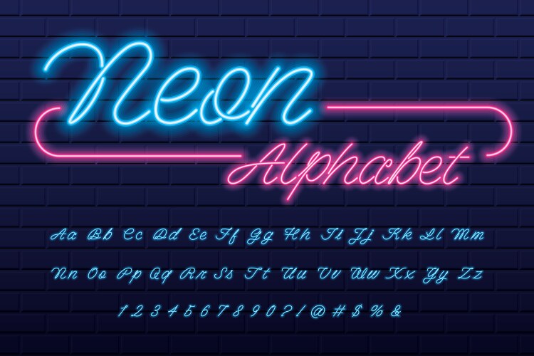 80s retro alphabet font Royalty Free Vector Image