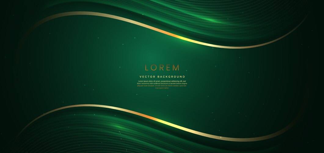 Luxury green background with curved glowing Vector Image