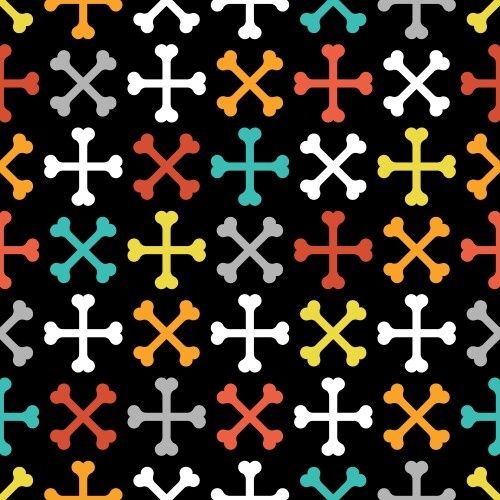 Bones pattern seamless crossbones halloween Vector Image